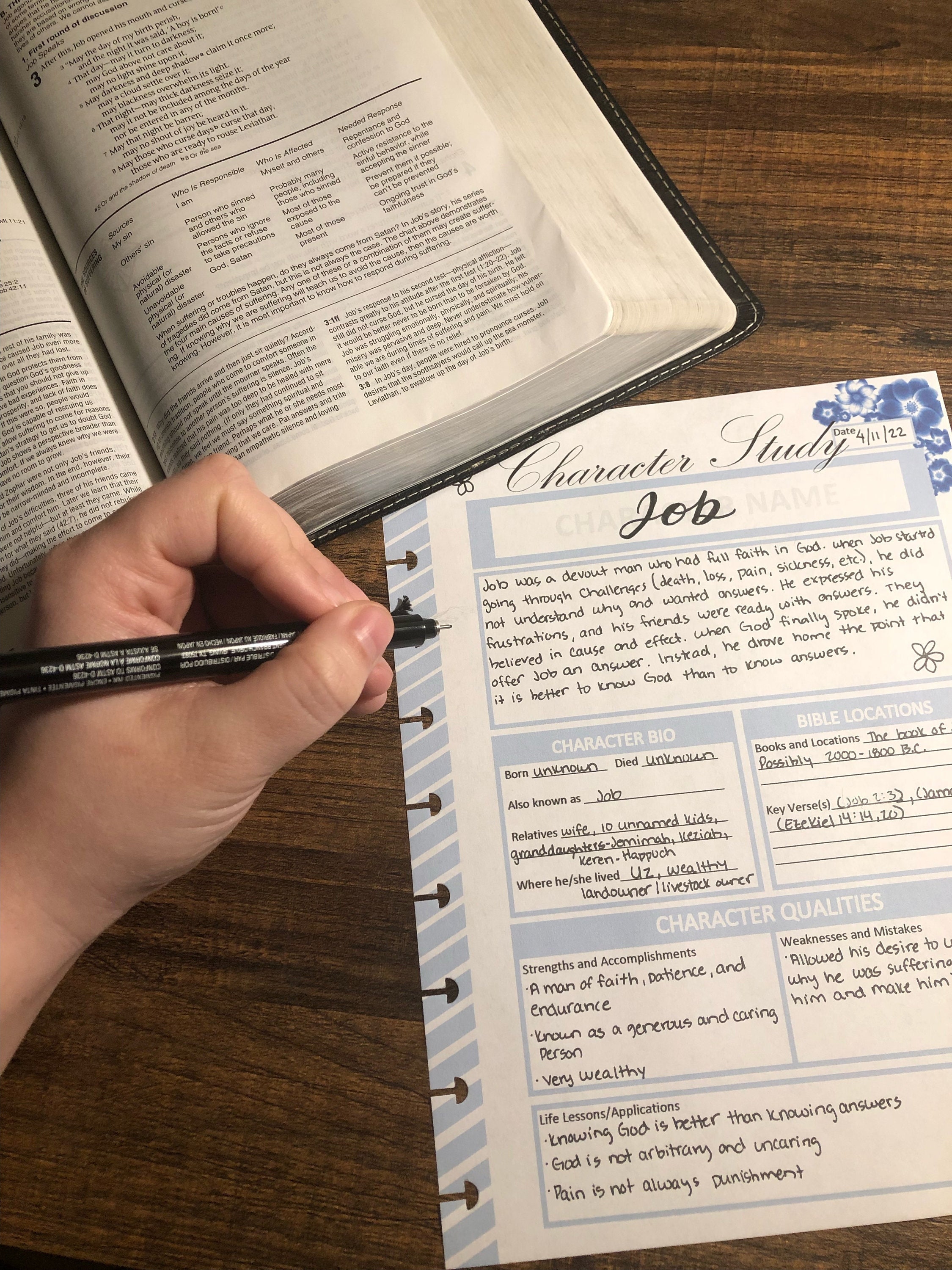 Bible Character Study Insert for Happy Planner - Etsy