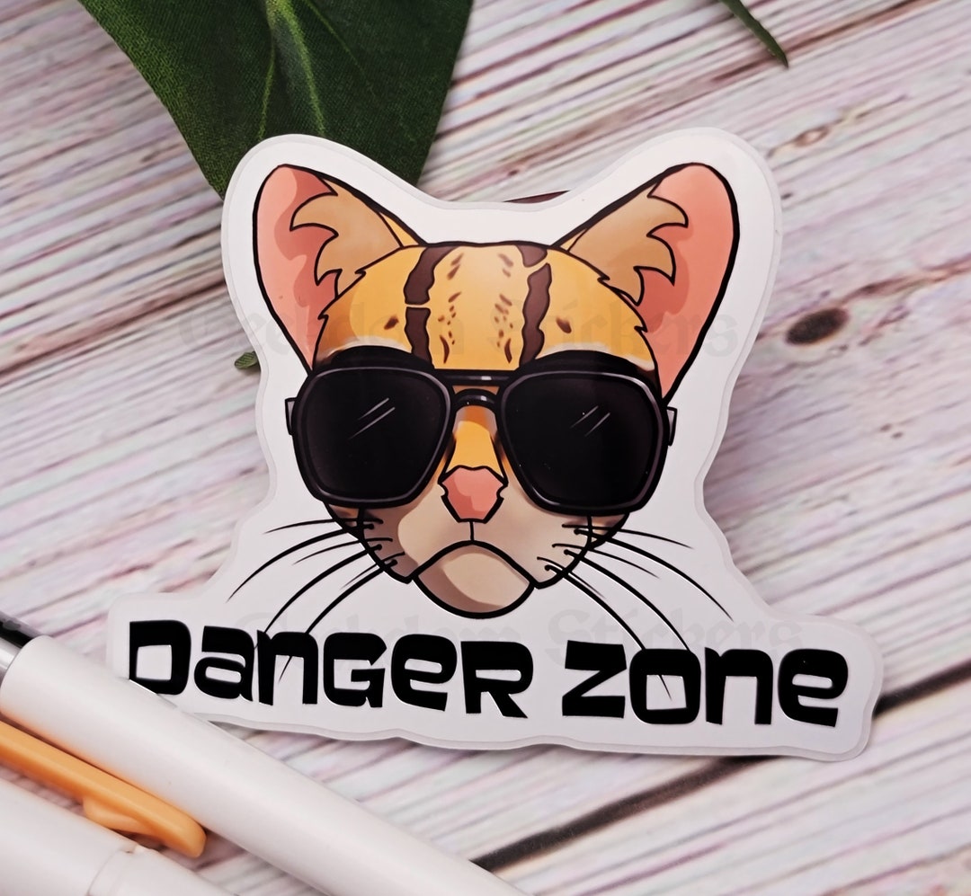 Danger Zone Cute Ocelot in Archer, Laptop Decal, Geeky Sticker, Hydro ...