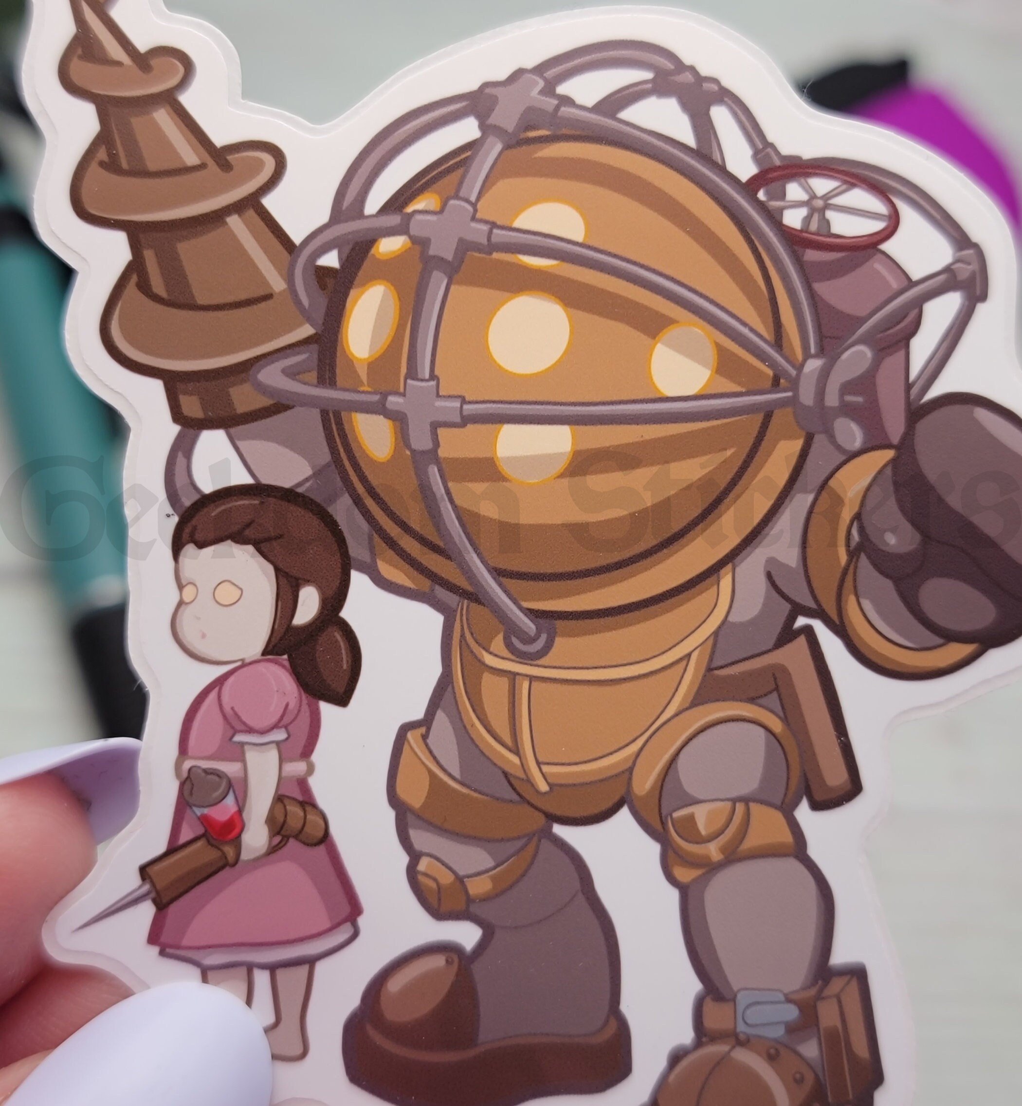 Chibi Big Daddy Video Game Sticker Laptop Decal Geeky - Etsy