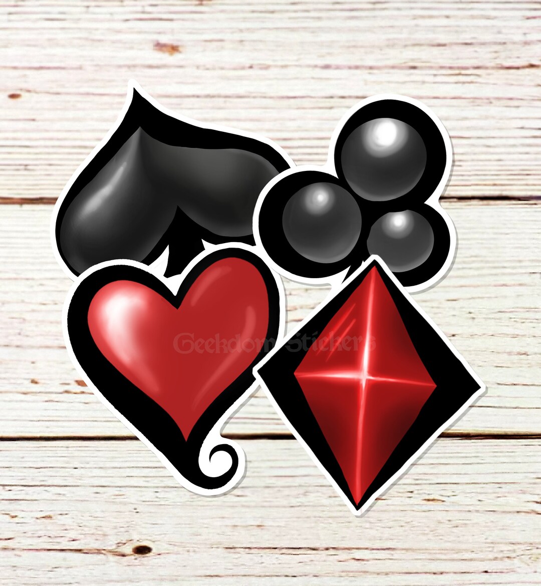 Cute Playing Card Suites Sticker Bundle Laptop Decal Geeky - Etsy