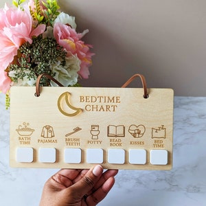Bedtime Routine Sign | Dry Erase Sign | Night Time Routine Chart | Kids ...