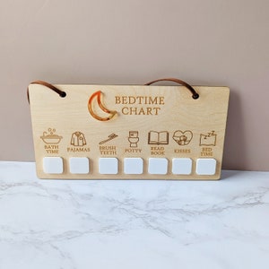 Bedtime Routine Sign | Dry Erase Sign | Night Time Routine Chart | Kids ...