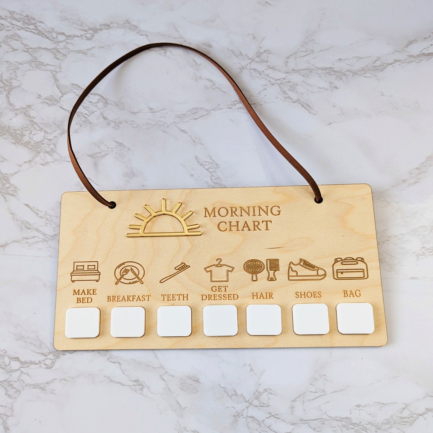 Morning Routine Sign | Dry Erase Chart | Customized | Daily Routine ...