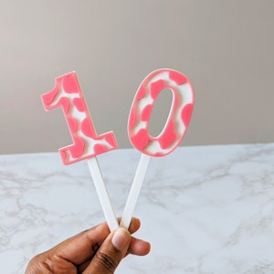 Cow Print Cake Topper Cow Print Numbers Cake Topper Number Cake Topper ...