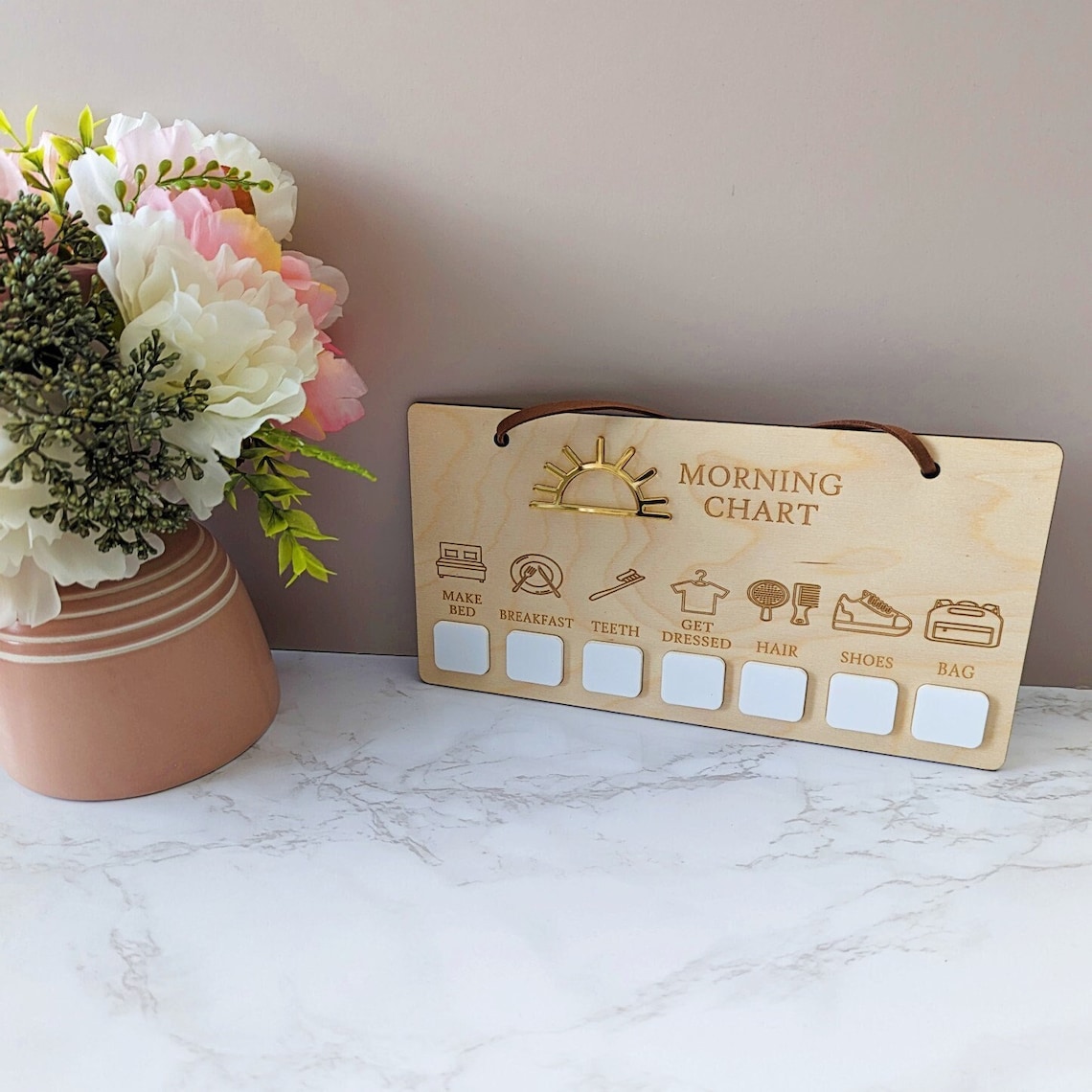 Morning Routine Sign | Dry Erase Chart | Customized | Daily Routine ...
