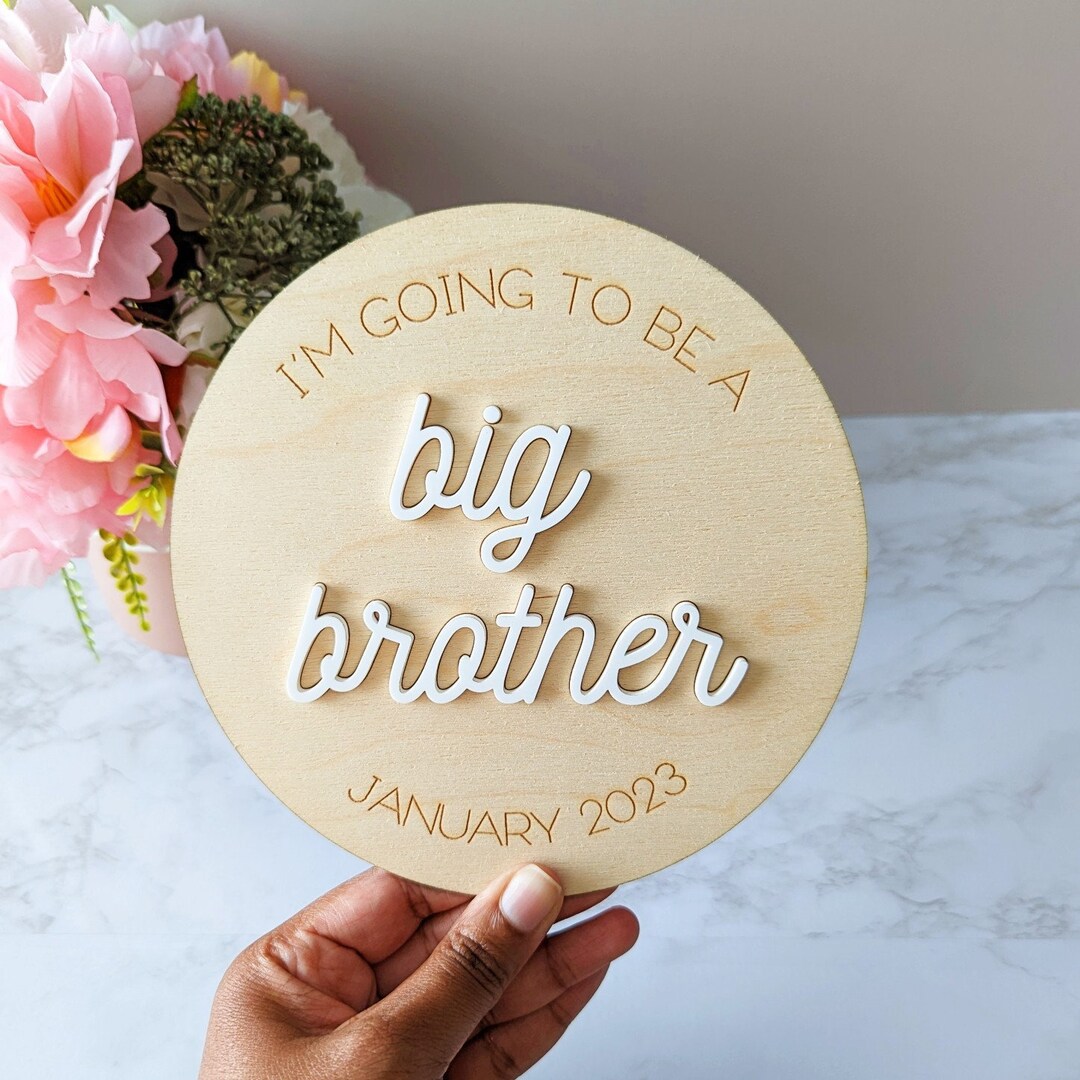Big Sibling Announcement Sign Personalized Wood Sign Baby Arrival ...