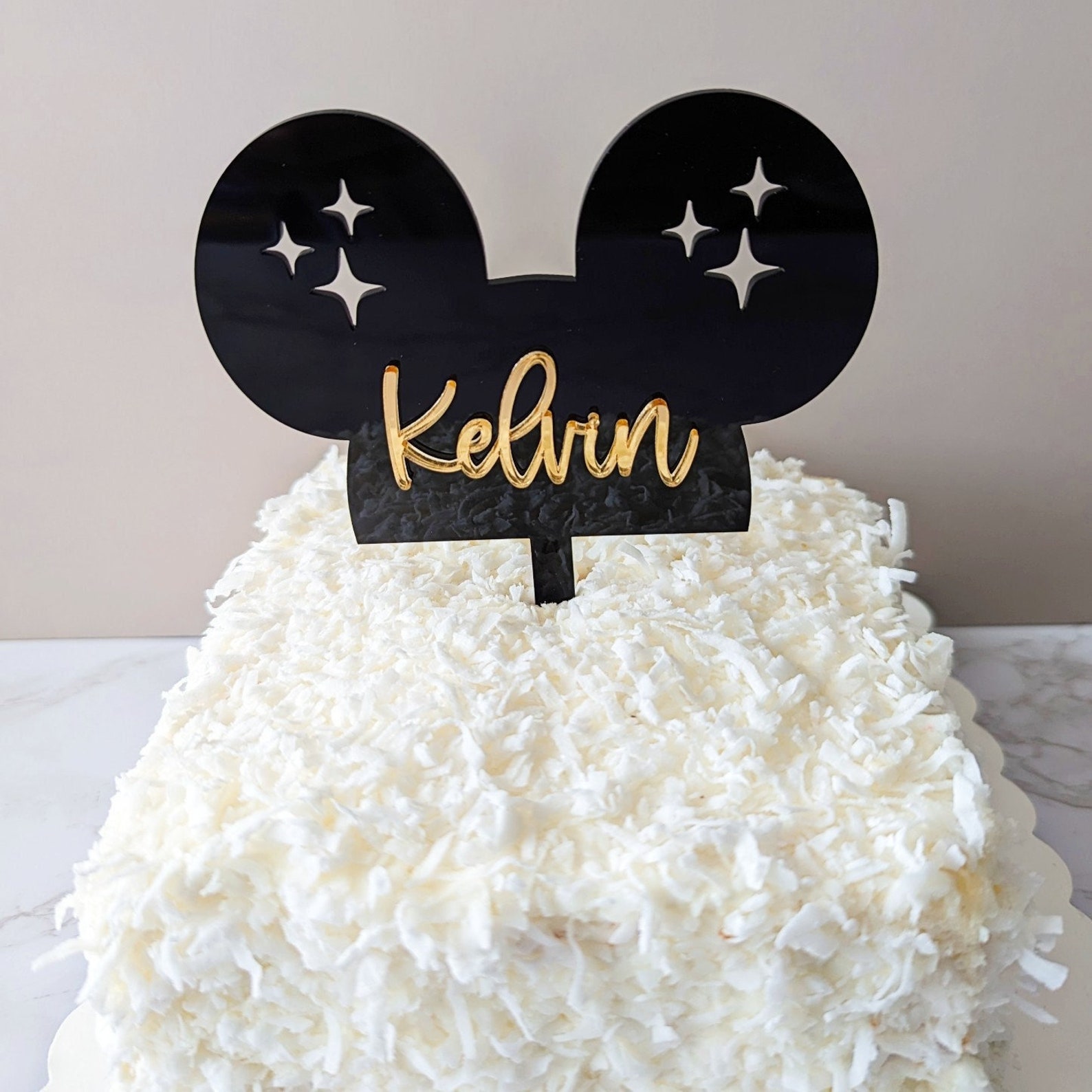 Custom Acrylic Mouse Ear Cake Topper | Birthday Party Decor - Etsy