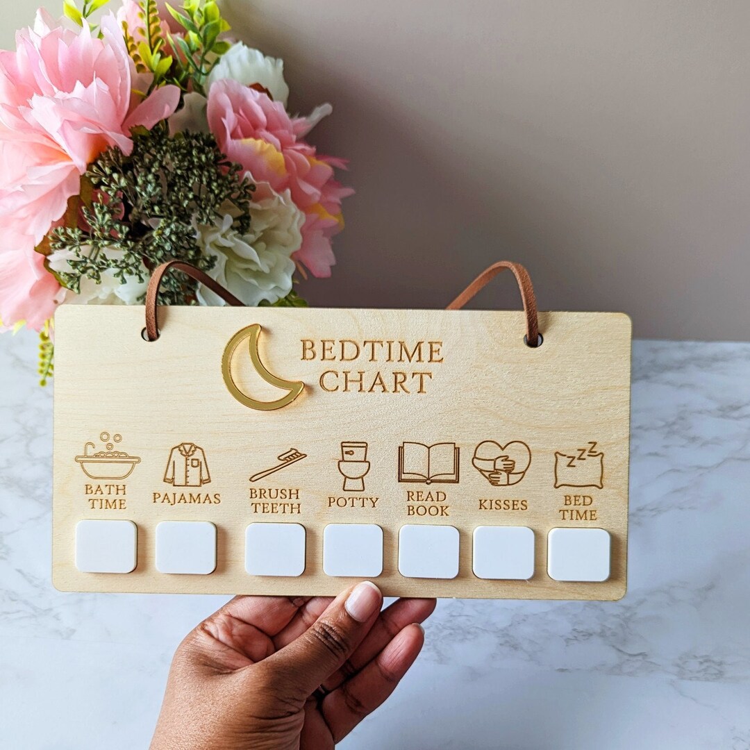 Bedtime Routine Sign | Dry Erase Sign | Night Time Routine Chart | Kids ...