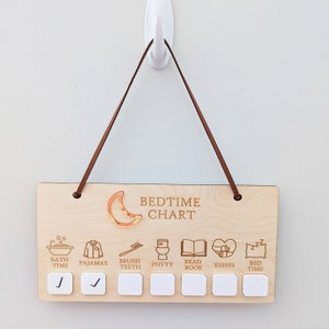 Bedtime Routine Sign | Dry Erase Sign | Night Time Routine Chart | Kids ...