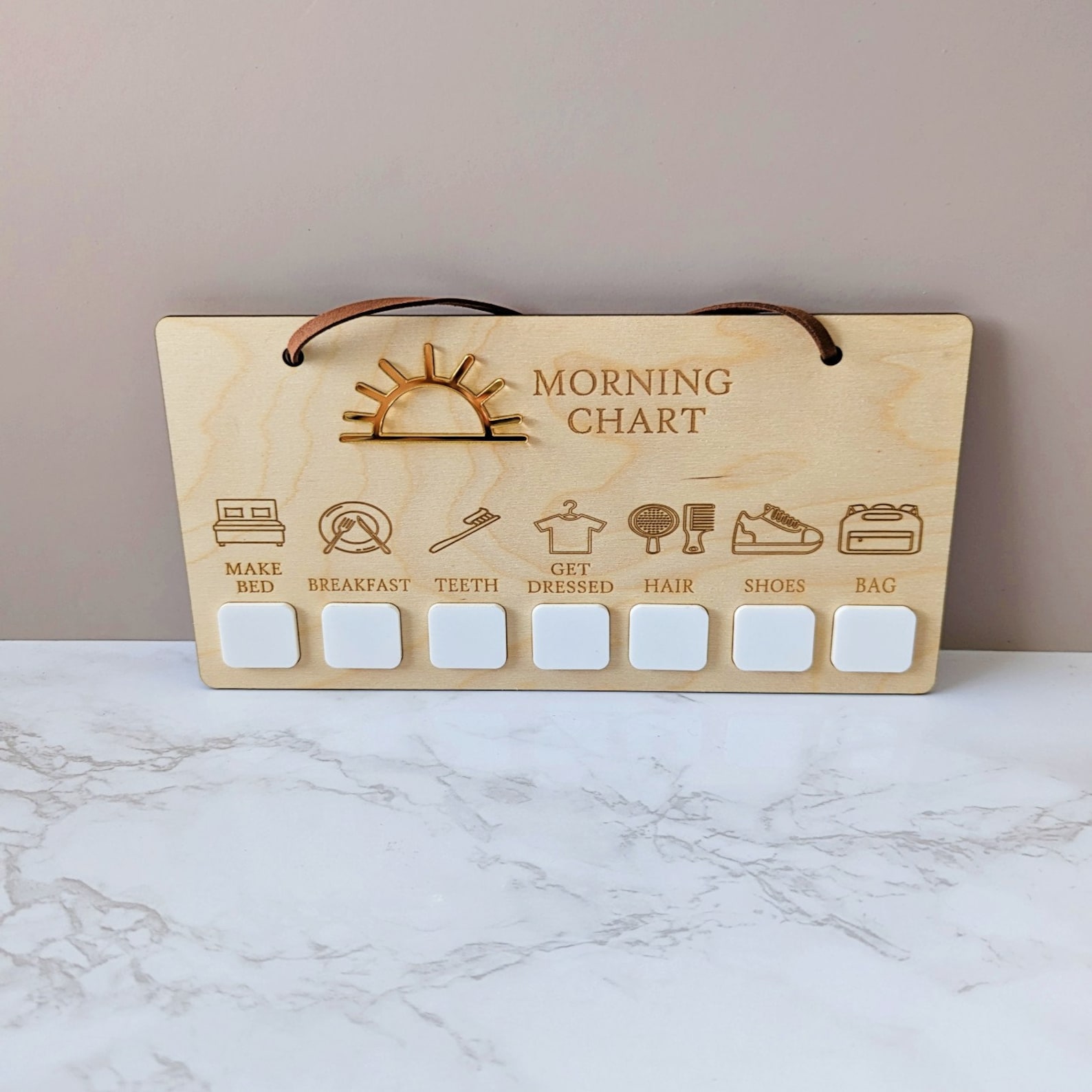 Morning Routine Sign | Dry Erase Chart | Customized | Daily Routine ...
