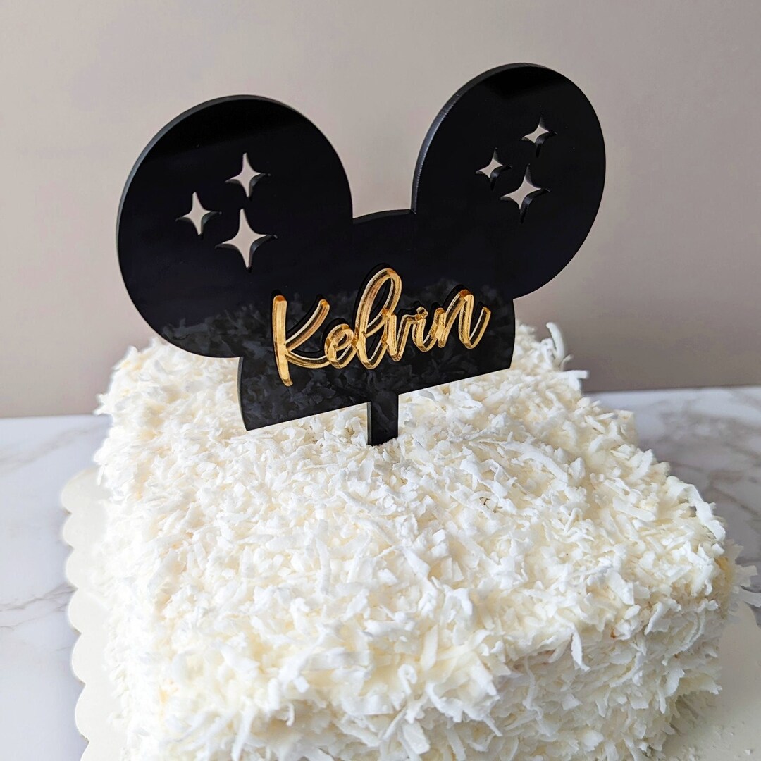 Mouse Ear Cake Topper | Custom Cake Topper | Mouse Ears | Acrylic Cake ...