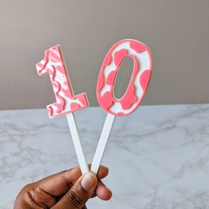 Cow Print Cake Topper Cow Print Numbers Cake Topper Number Cake Topper ...