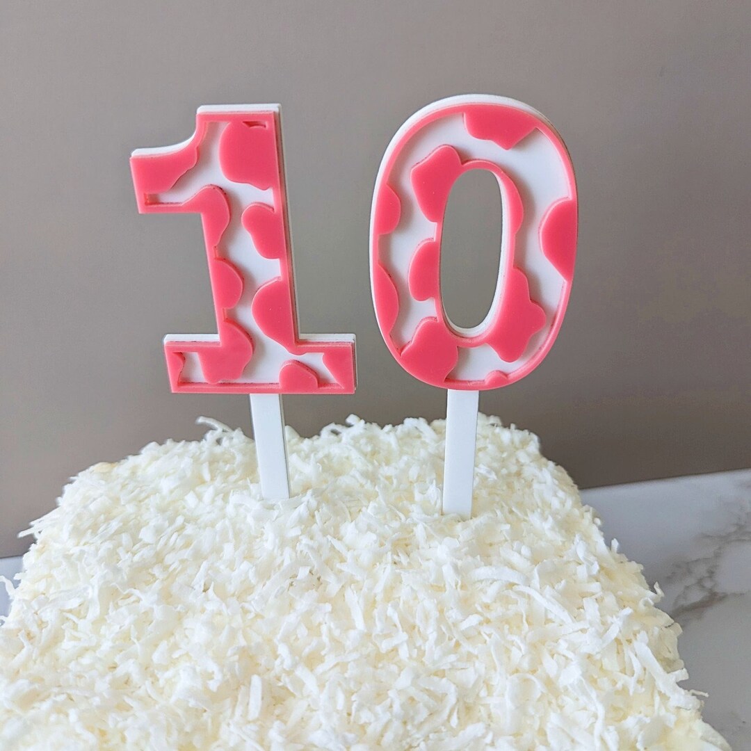 Cow Print Cake Topper Cow Print Numbers Cake Topper Number Cake Topper ...