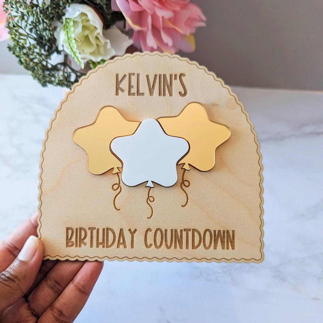Birthday Countdown Custom Birthday Sign Dry Erase Sign Balloon ...