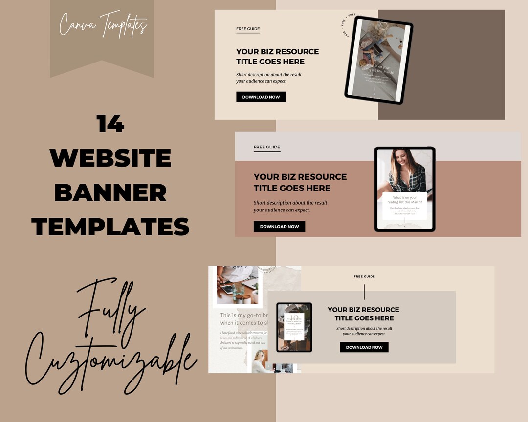 Website Banner for Canva | Website Header | Template for Canva | Slider ...