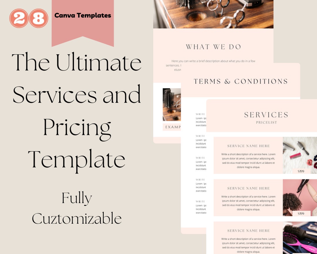 Services and Pricing Guide | Price List Template | Canva Template for ...