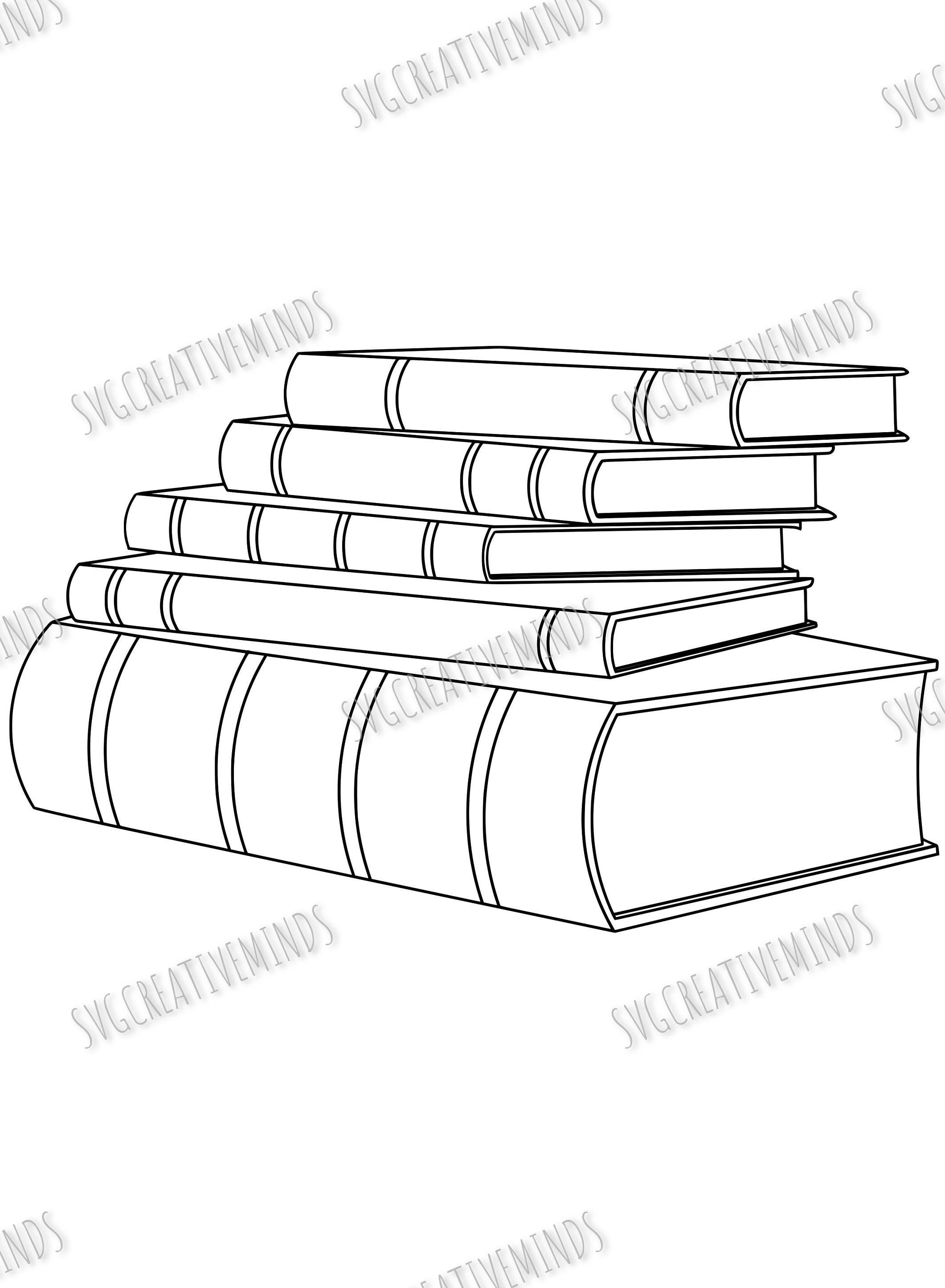 Vintage Book Stack Instant Digital Download Includes Svg, Jpg, Png ...