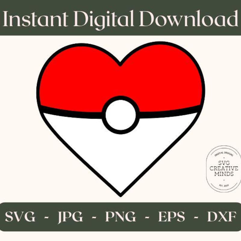 Pokeball Heart - Etsy