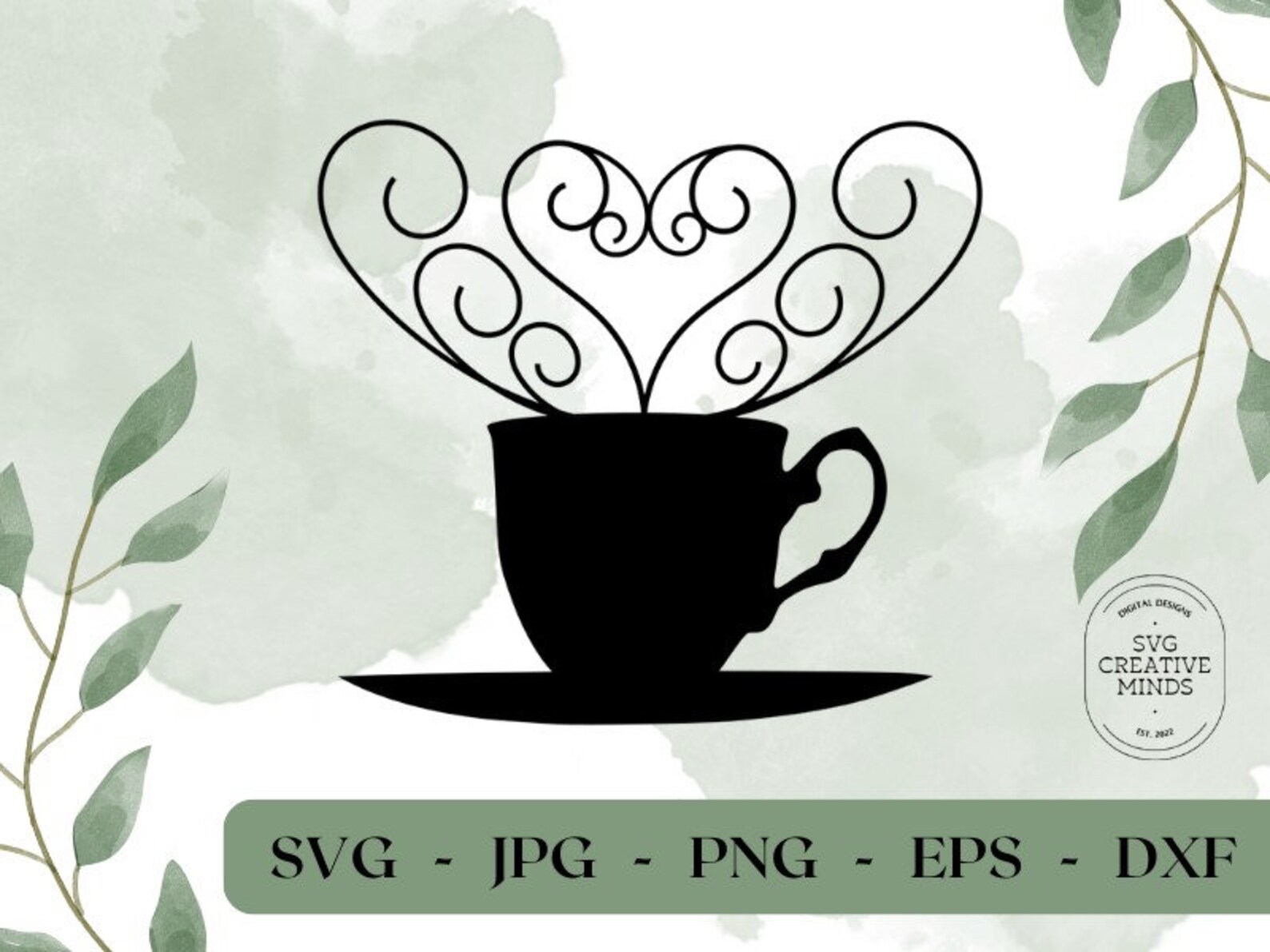Tea Cup With Swirls SVG, Tea Cup SVG, Tea Lover SVG, Tea Cup Png, Tea ...
