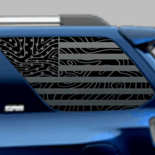 4runner Side Window Decals american Flag With Topographic Map - Etsy