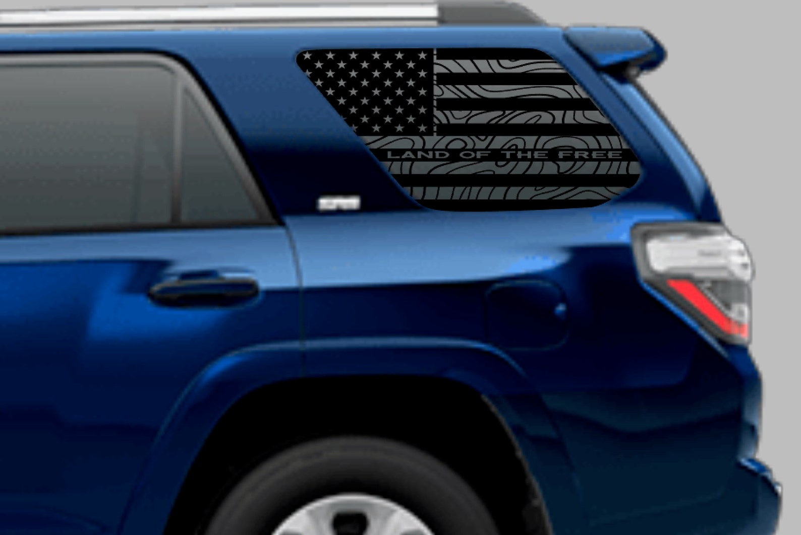4runner Side Window Decals american Flag With Topographic Map - Etsy