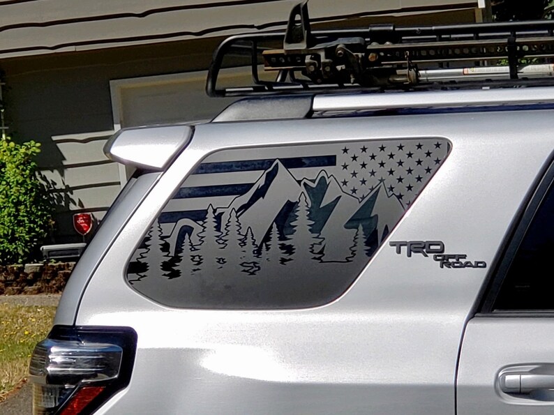 4runner Side Window Decals. Flag/mountains/trees Design. - Etsy