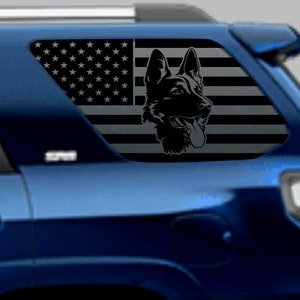 4runner Side Window Decals. American Flag With German Shepherd Dog Head ...