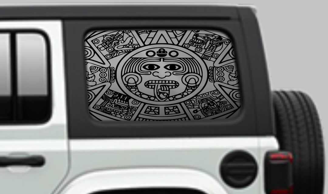 Mayan/aztec Calendar Side Window Decals That Fit Jeep Wranglers. Matte ...