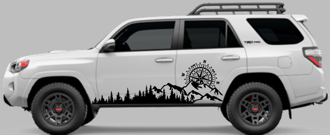 4runner Side Body Decals With Trees, Mountains and Large Compass With ...