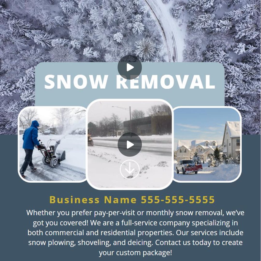Editable Snow Removal Advertising Video | Social Media Promotion ...