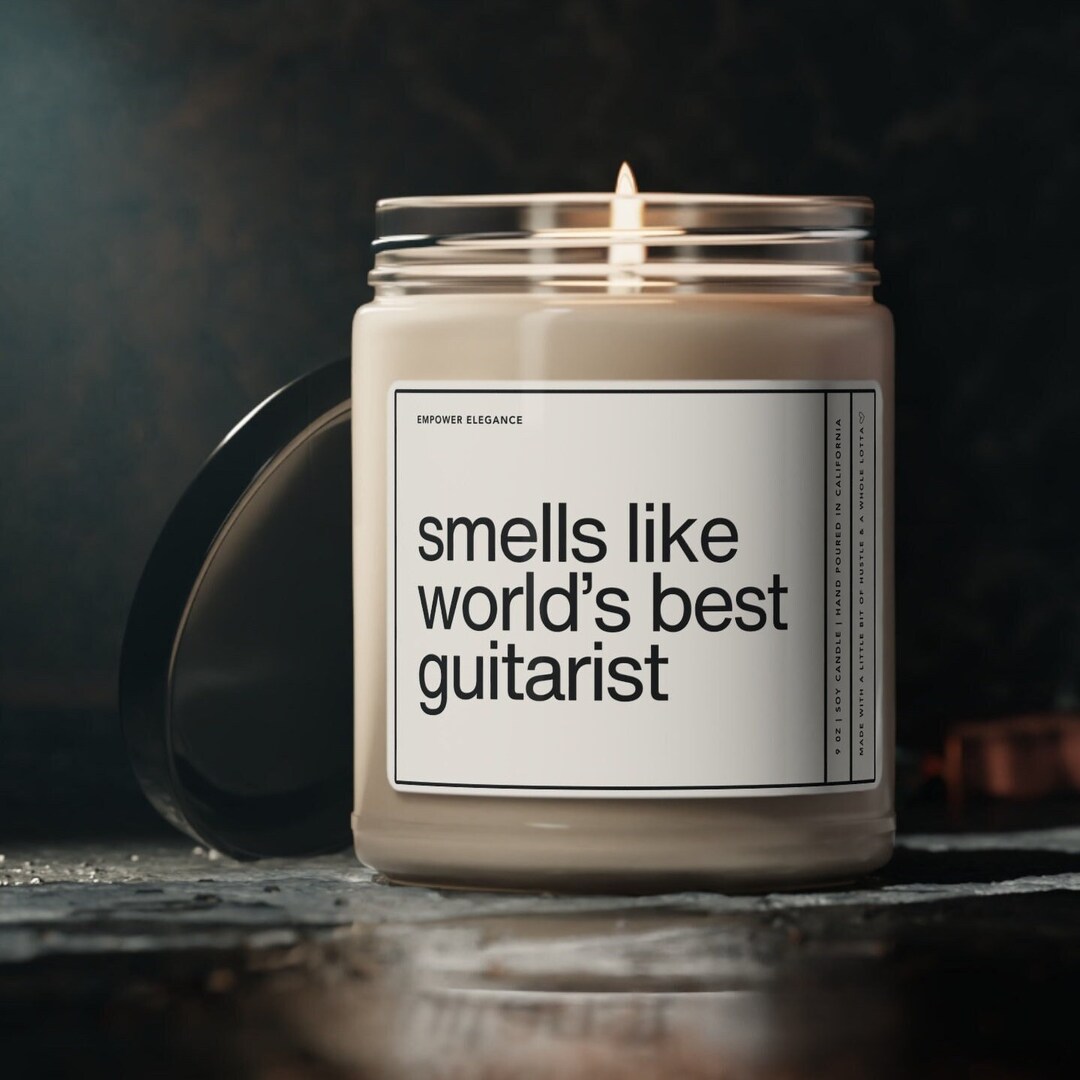 Smells Like World's Best Guitarist Candle, Guitarist Gift, Funny Gift ...