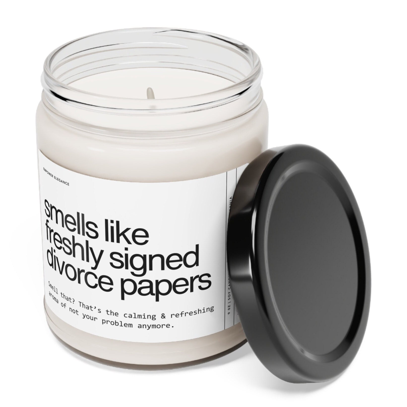 Smells Like Freshly Signed Divorce Papers Candle, Divorce Gift, Divorce ...