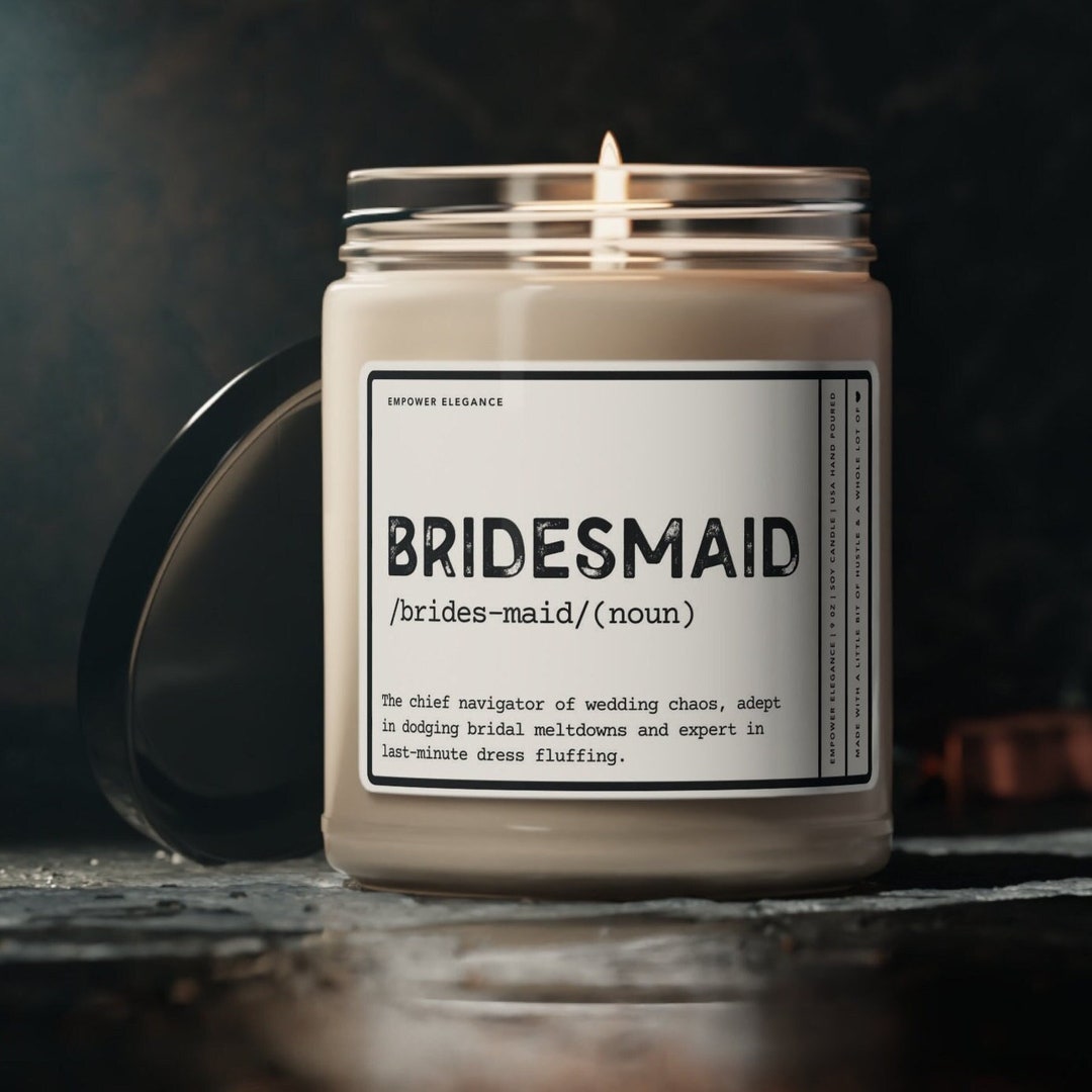 Bridesmaid Candle, Bridesmaid Gift, Bridesmaid Noun Candle, Gift for ...