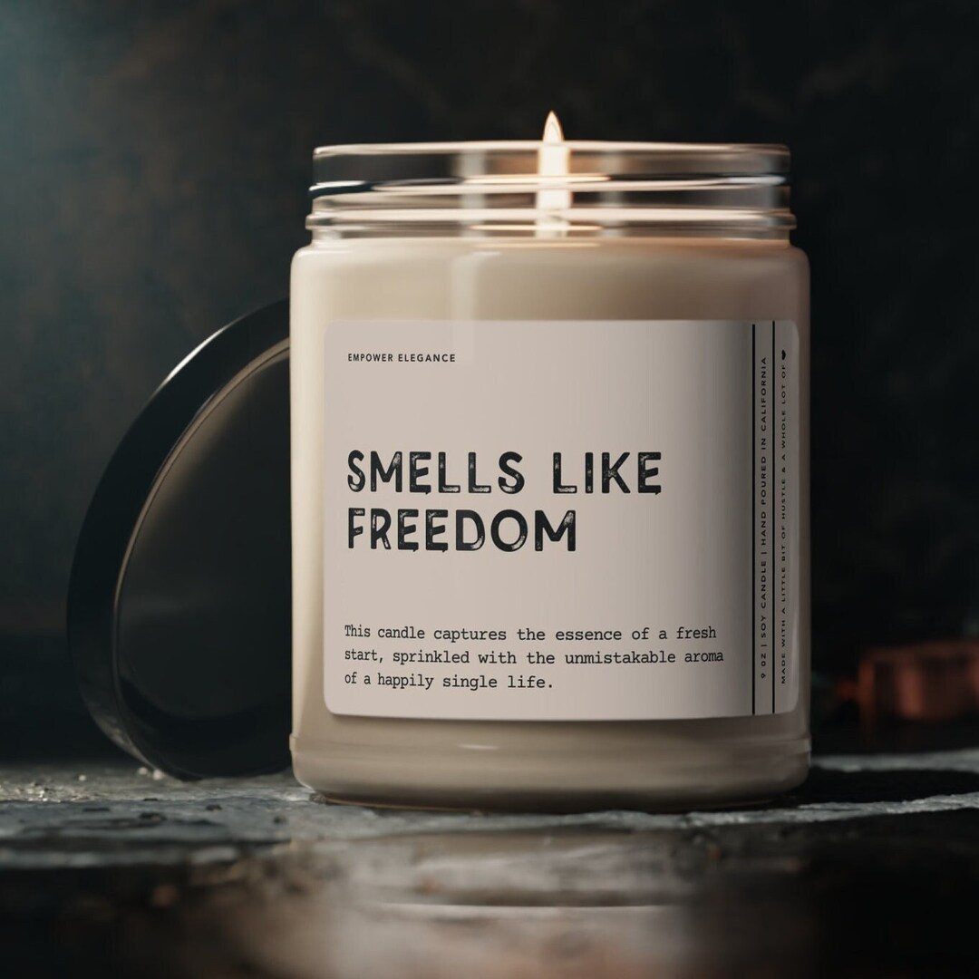 Smells Like Freedom Candle Funny Breakup Gift for Best Friend Divorce ...