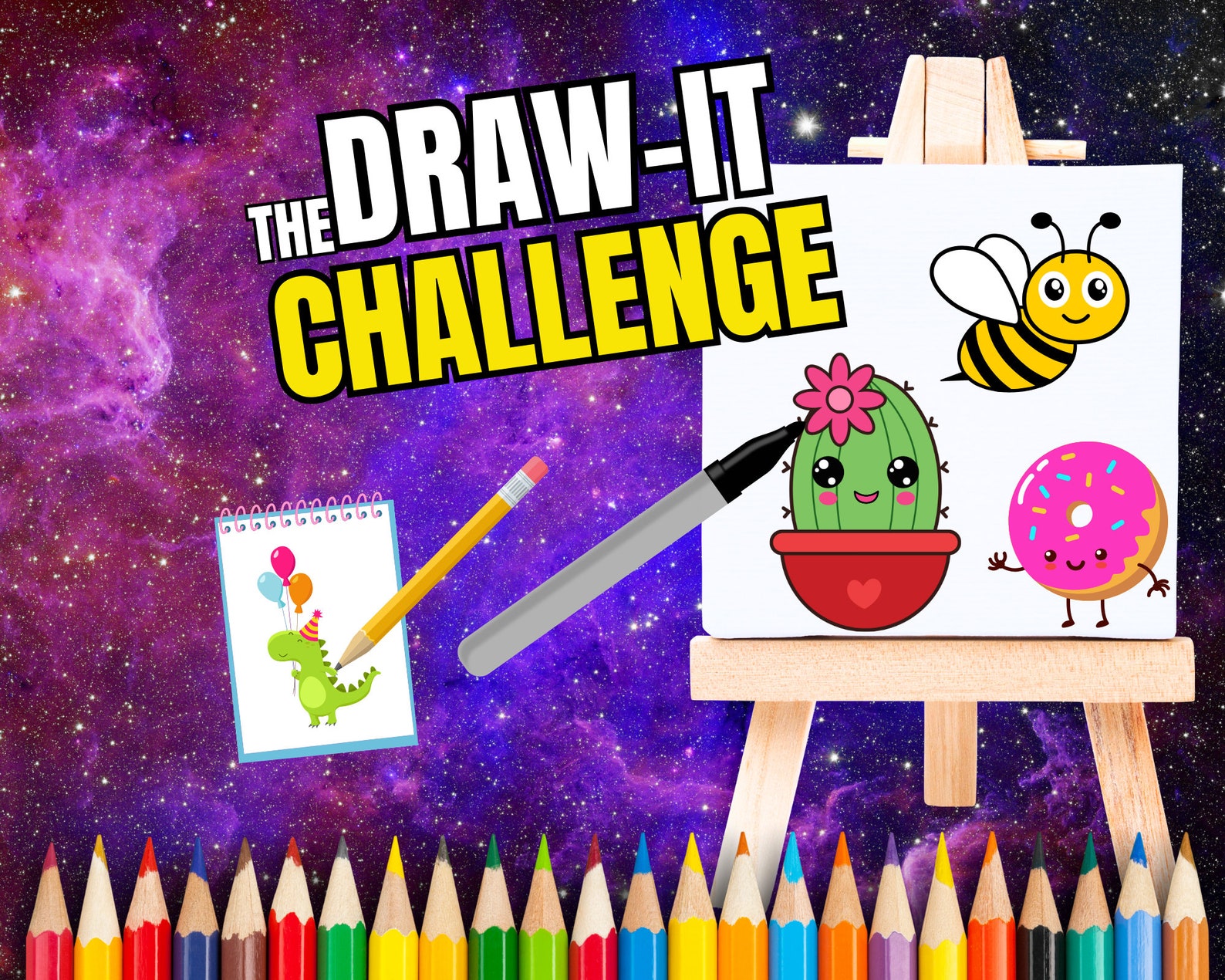Art Challenge for Creative Kids, Game for Birthday Parties or Family ...