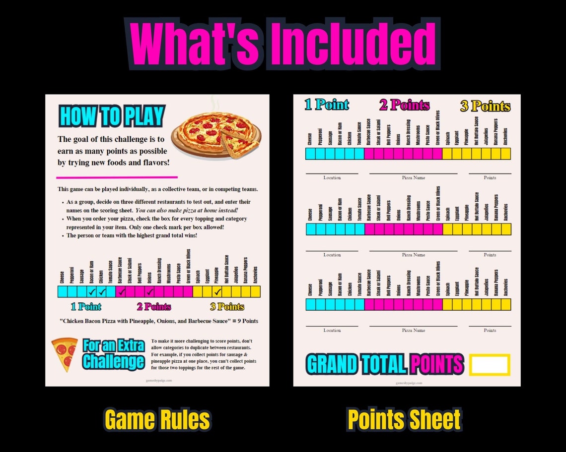Pizza Party Game for Kids and Parents, Grandparents, Try New Foods and ...