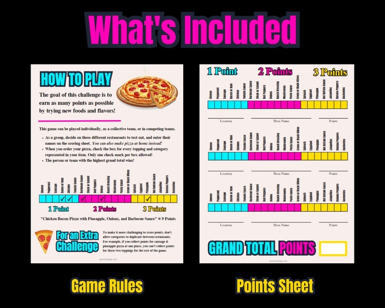 Pizza Party Game for Kids and Parents, Grandparents, Try New Foods and ...