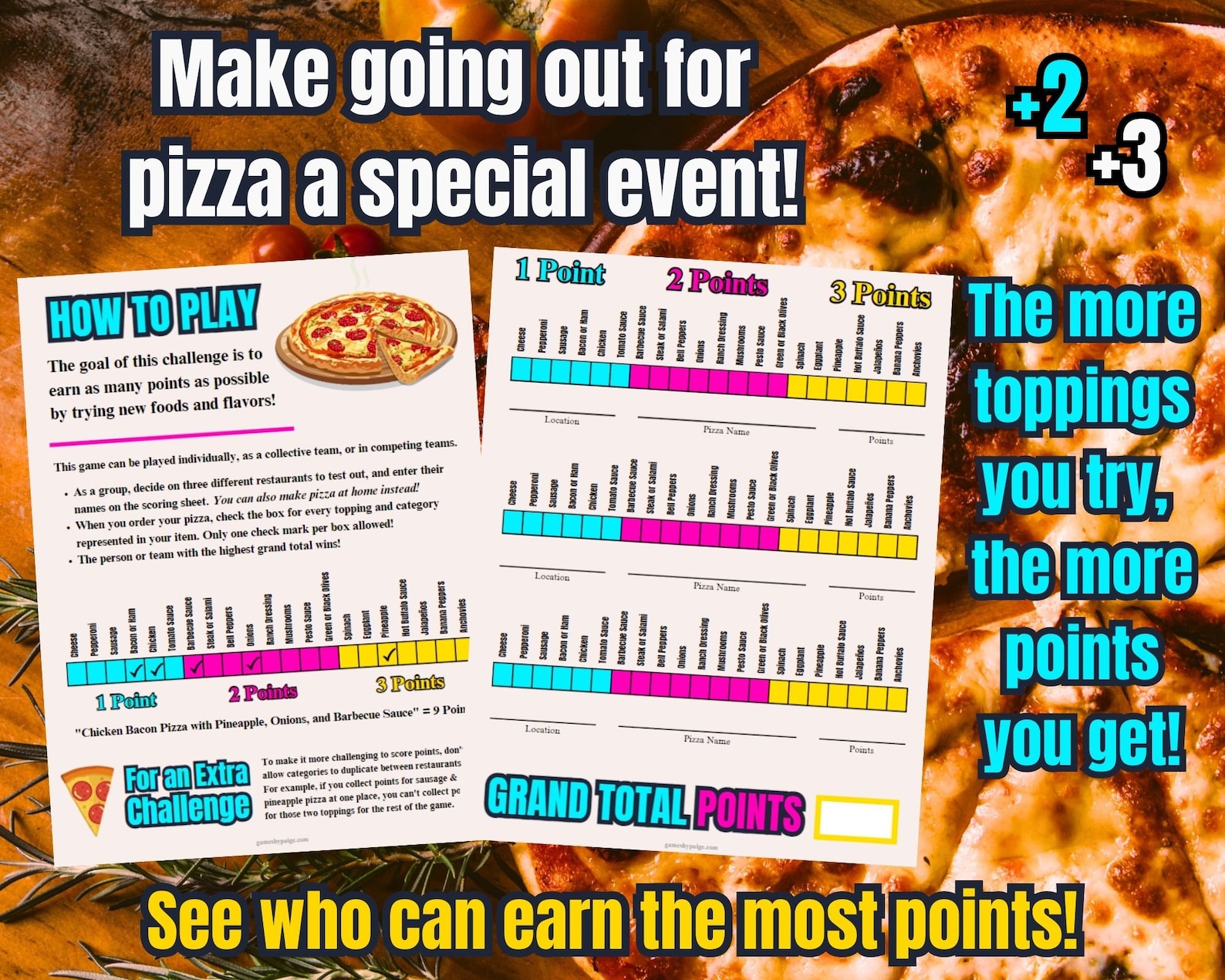 Pizza Party Game for Kids and Parents, Grandparents, Try New Foods and ...