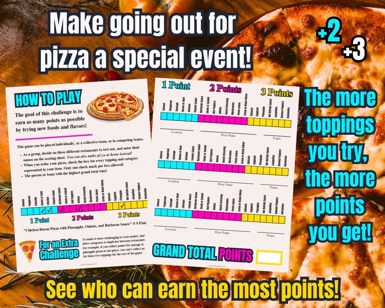 Pizza Party Game for Kids and Parents, Grandparents, Try New Foods and ...