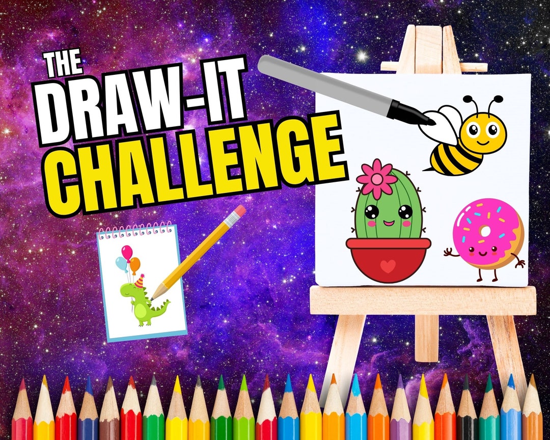 Art Challenge for Creative Kids Game for Birthday Parties or - Etsy