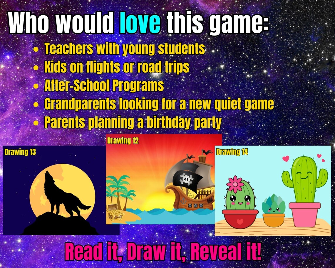 Art Challenge for Creative Kids, Game for Birthday Parties or Family ...