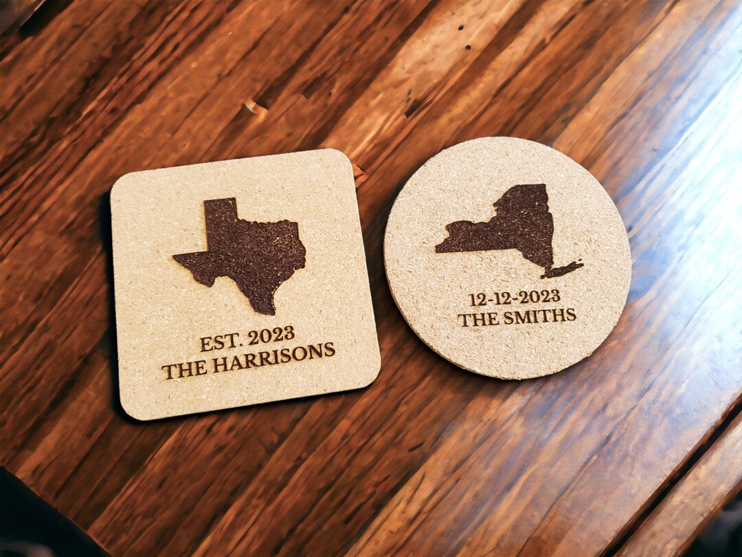 Custom Engraved State Coasters, Personalized With Your Custom Text ...