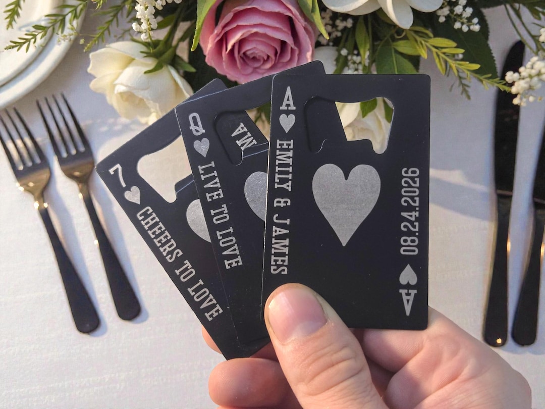 Magnetic Wedding Guest Favors, Unique Playing Card Magnet Bottle ...