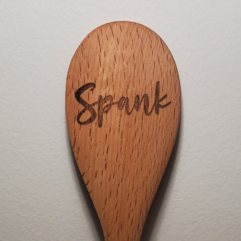 Engraved Wooden Spanking Spoon Double Sided Stir Etsy