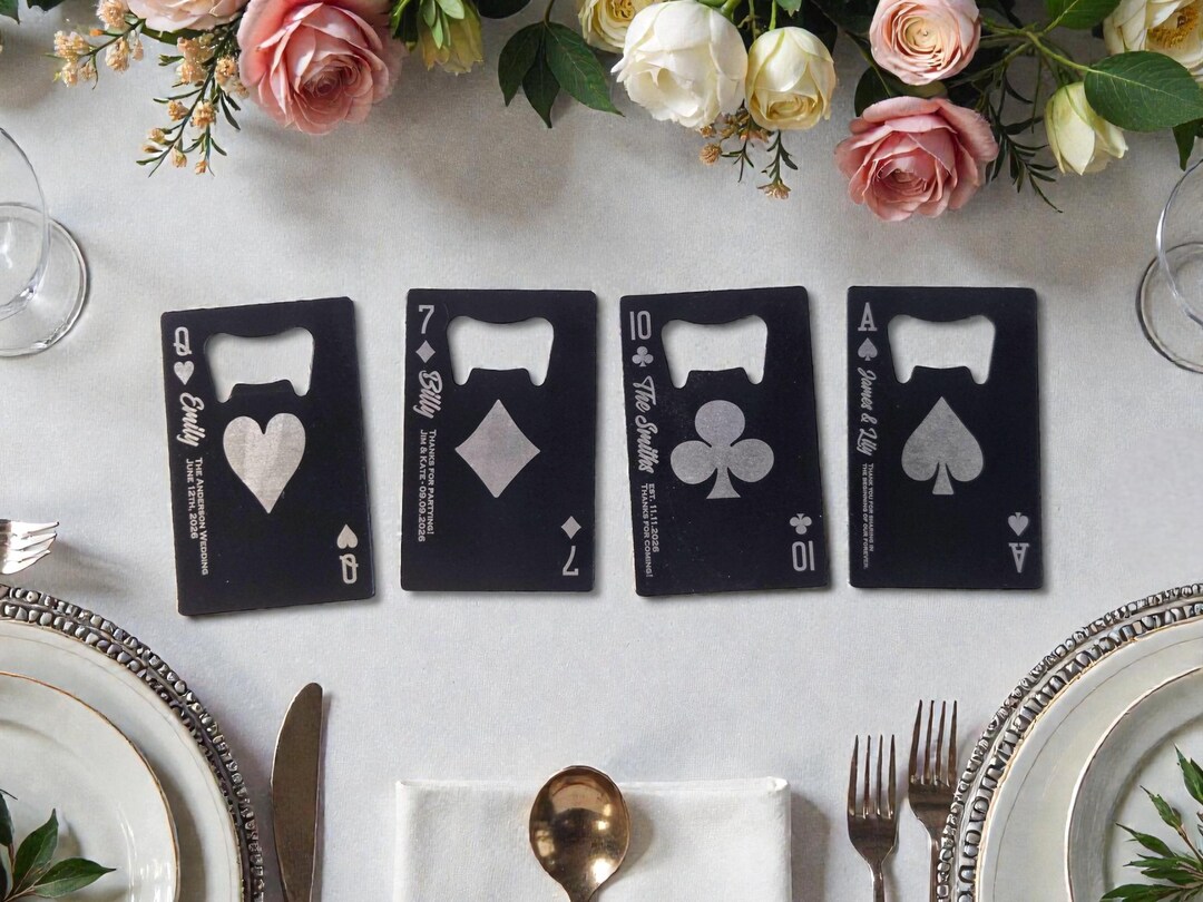 Magnetic Wedding Favors, Personalized Playing Card Magnet Bottle ...