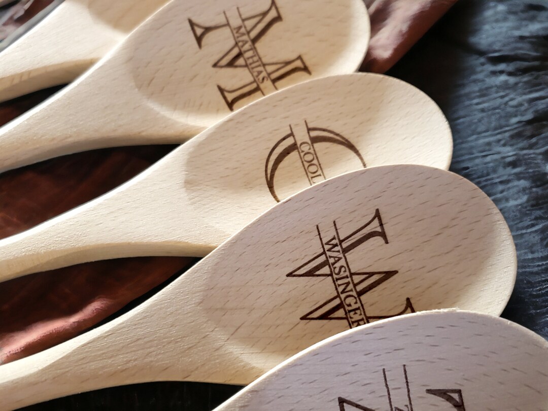 Personalized Engraved Wooden Spoon, Initial and Name, Custom Wood ...