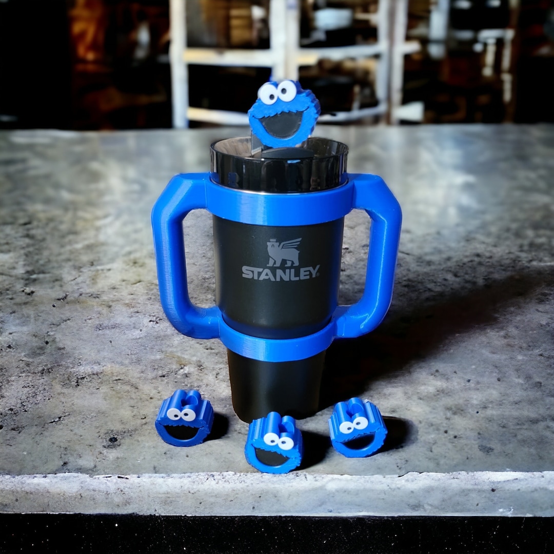 Cookie Monster Straw and Handle Theme for a Stanley Cup , Sesame Street ...