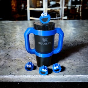 Cookie Monster Straw and Handle Theme for a Stanley Cup , Sesame Street ...