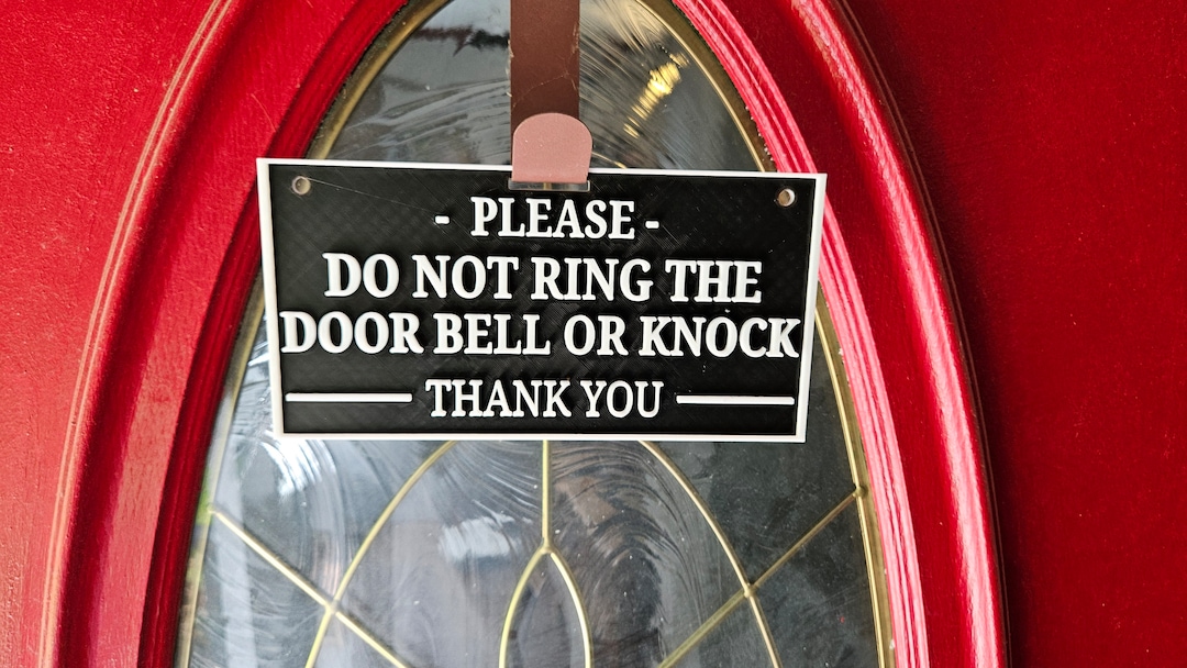Do Not Disturb Sign, Do Not Knock Sign, Do Not Ring Doorbell, Front ...