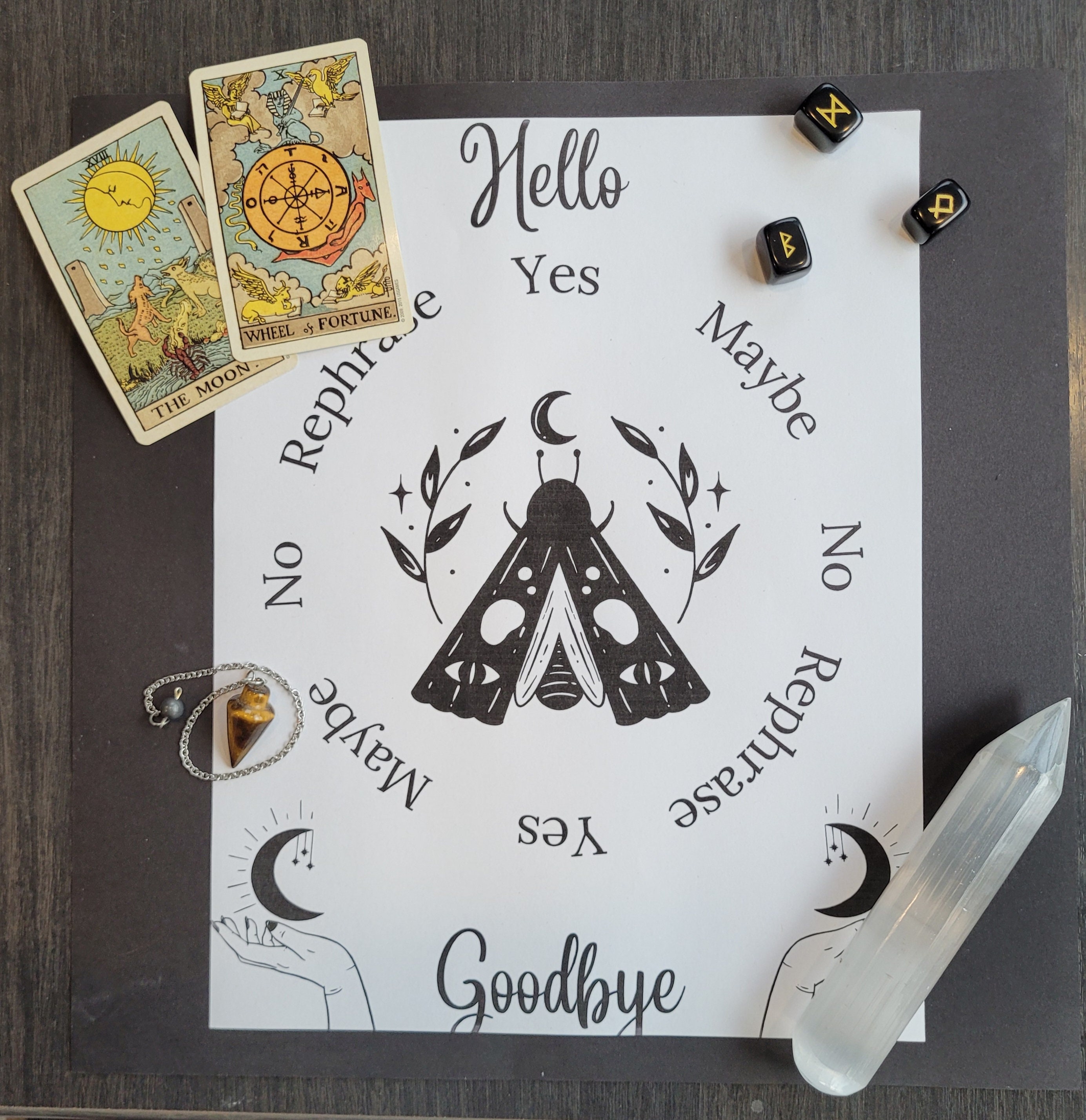 Printable Pendulum Board, Witch Board, Witchcraft, Divination, Witchy ...